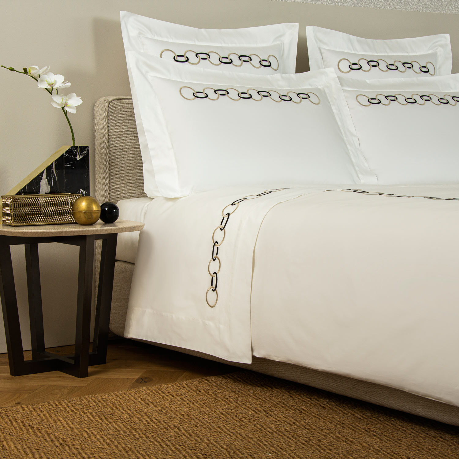 Links Embroidered Duvet Cover Set | Frette